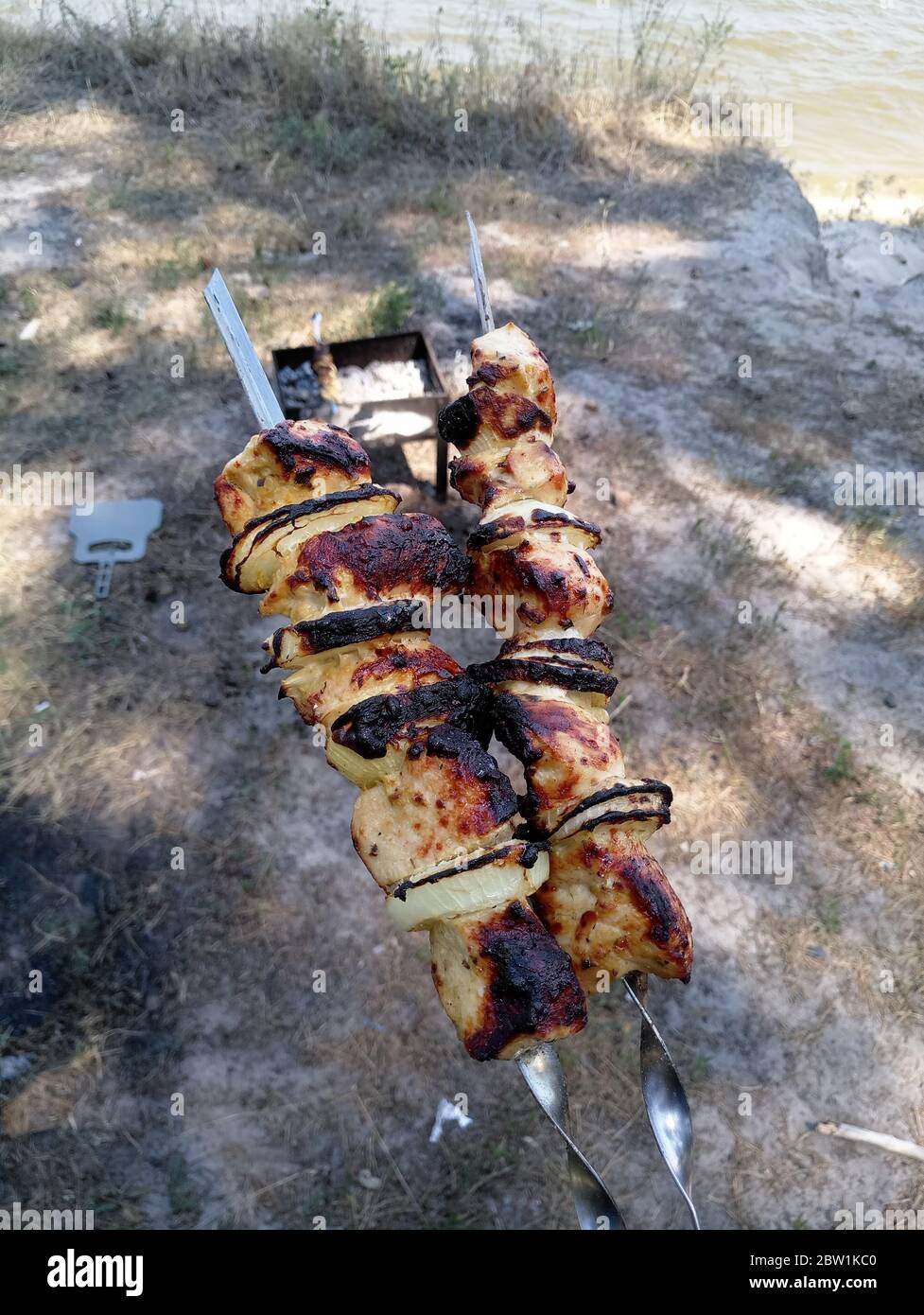 a barbecue grill in the forest Stock Photo - Alamy