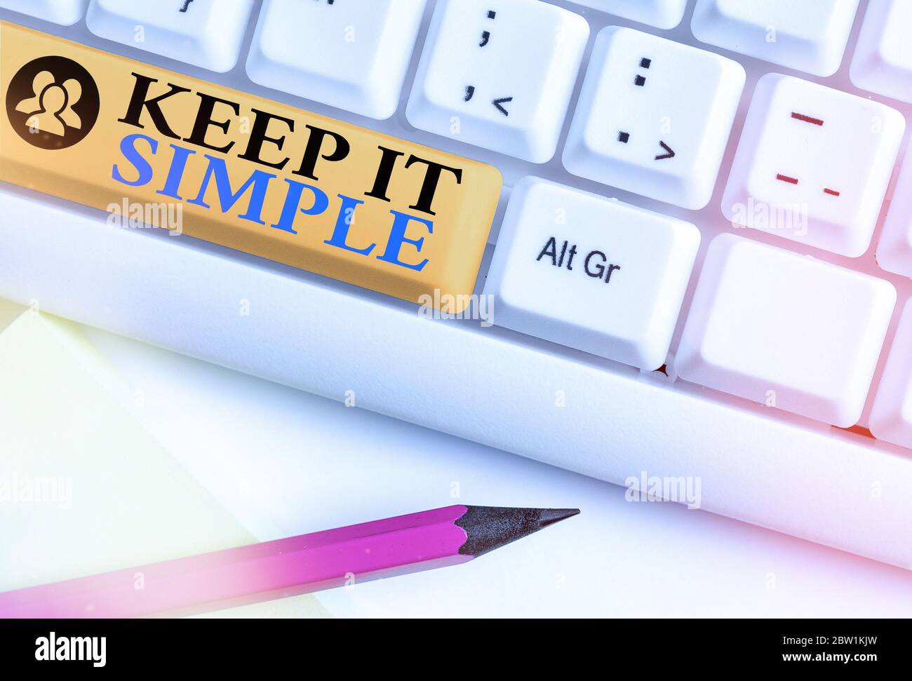 Text sign showing Keep It Simple. Business photo showcasing to make ...