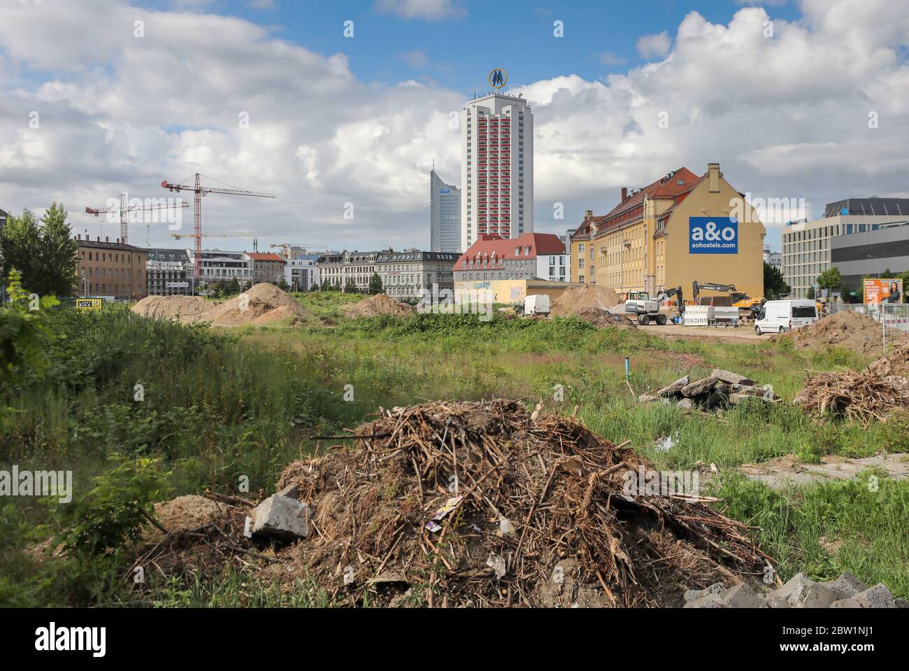 Leipzig, Germany. 29th May, 2020. View of the wasteland with the site ...