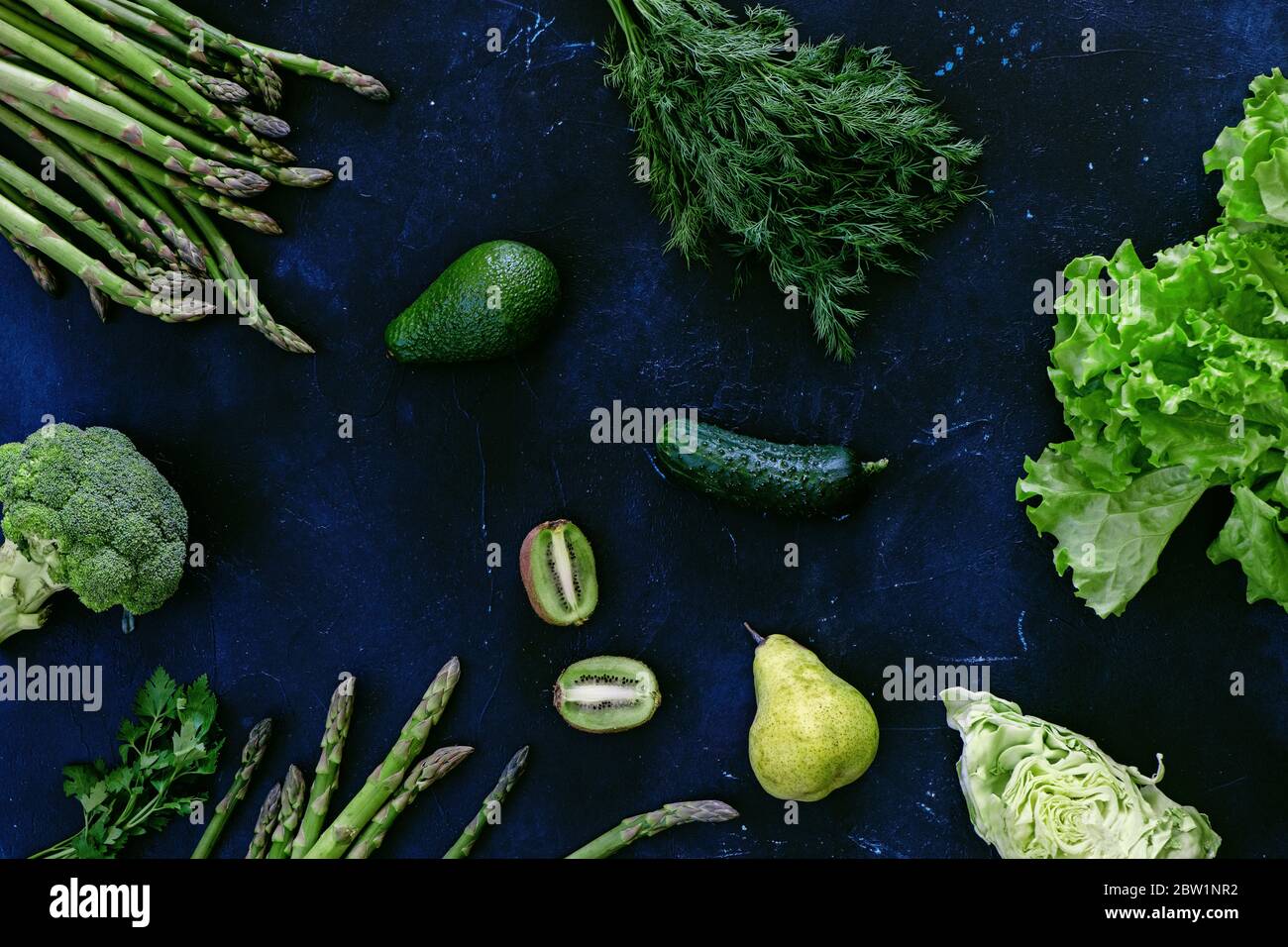 Set green vegetables fruits hi-res stock photography and images - Alamy