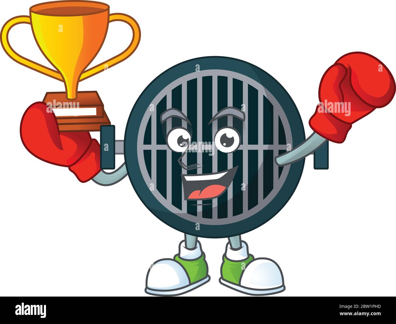 Proudly face of boxing winner grill cartoon character design. Vector ...
