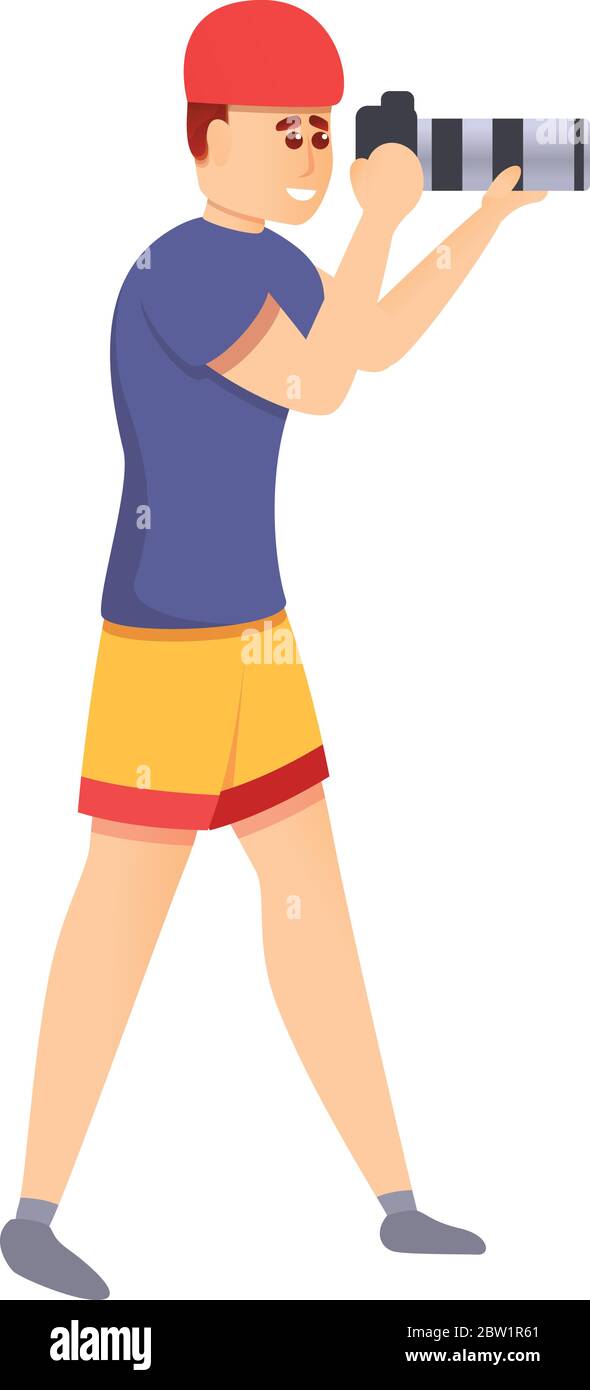 Boy photographer icon. Cartoon of boy photographer vector icon for web ...
