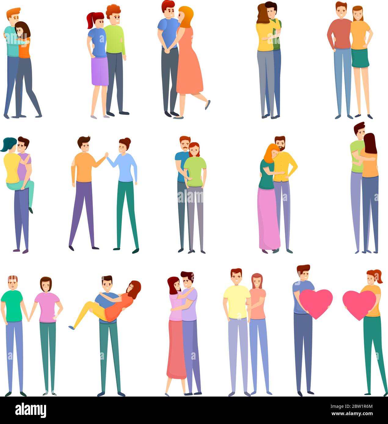 Affection icons set. Cartoon set of affection vector icons for web ...