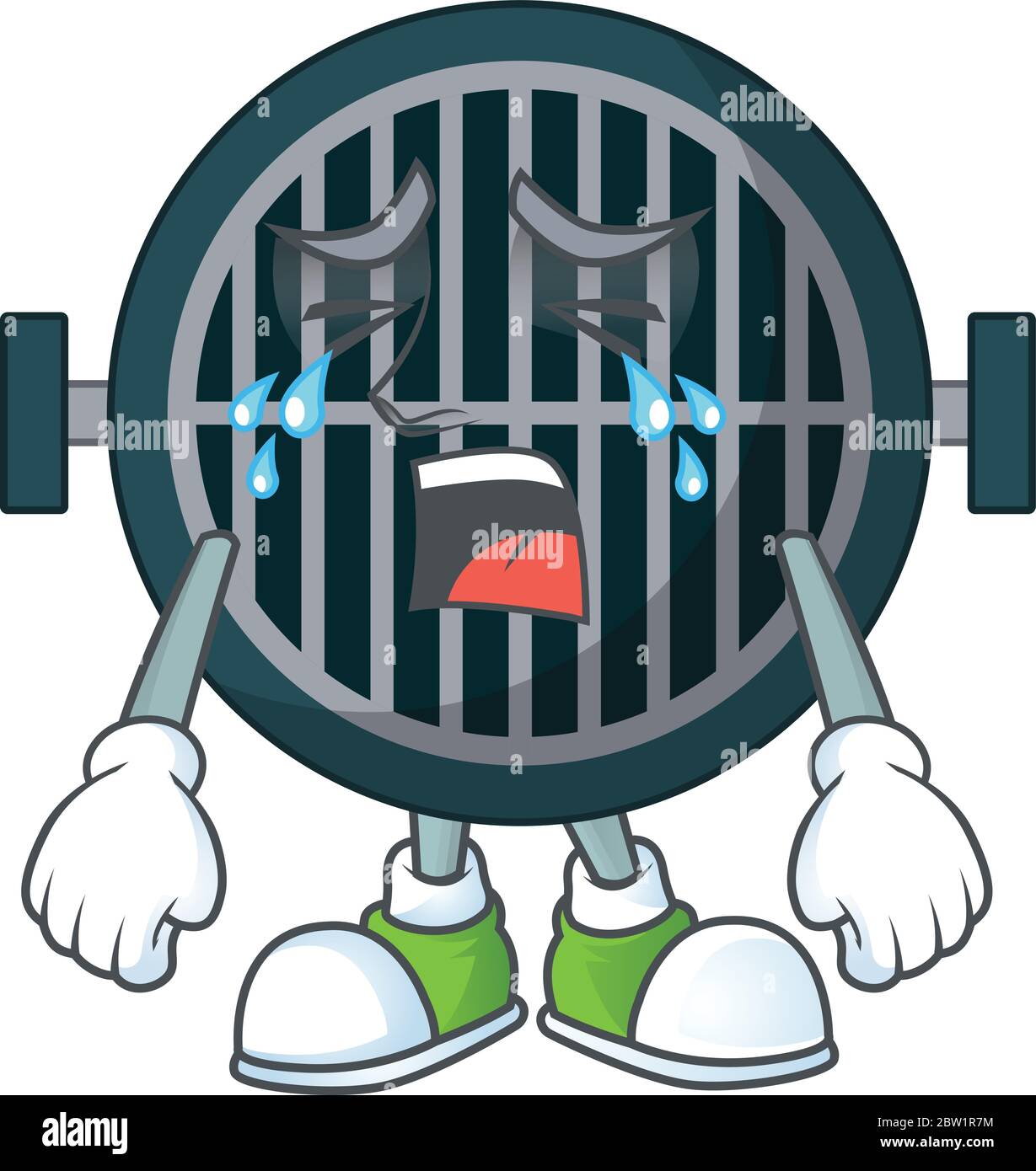 A crying grill cartoon character drawing concept. Vector illustration ...