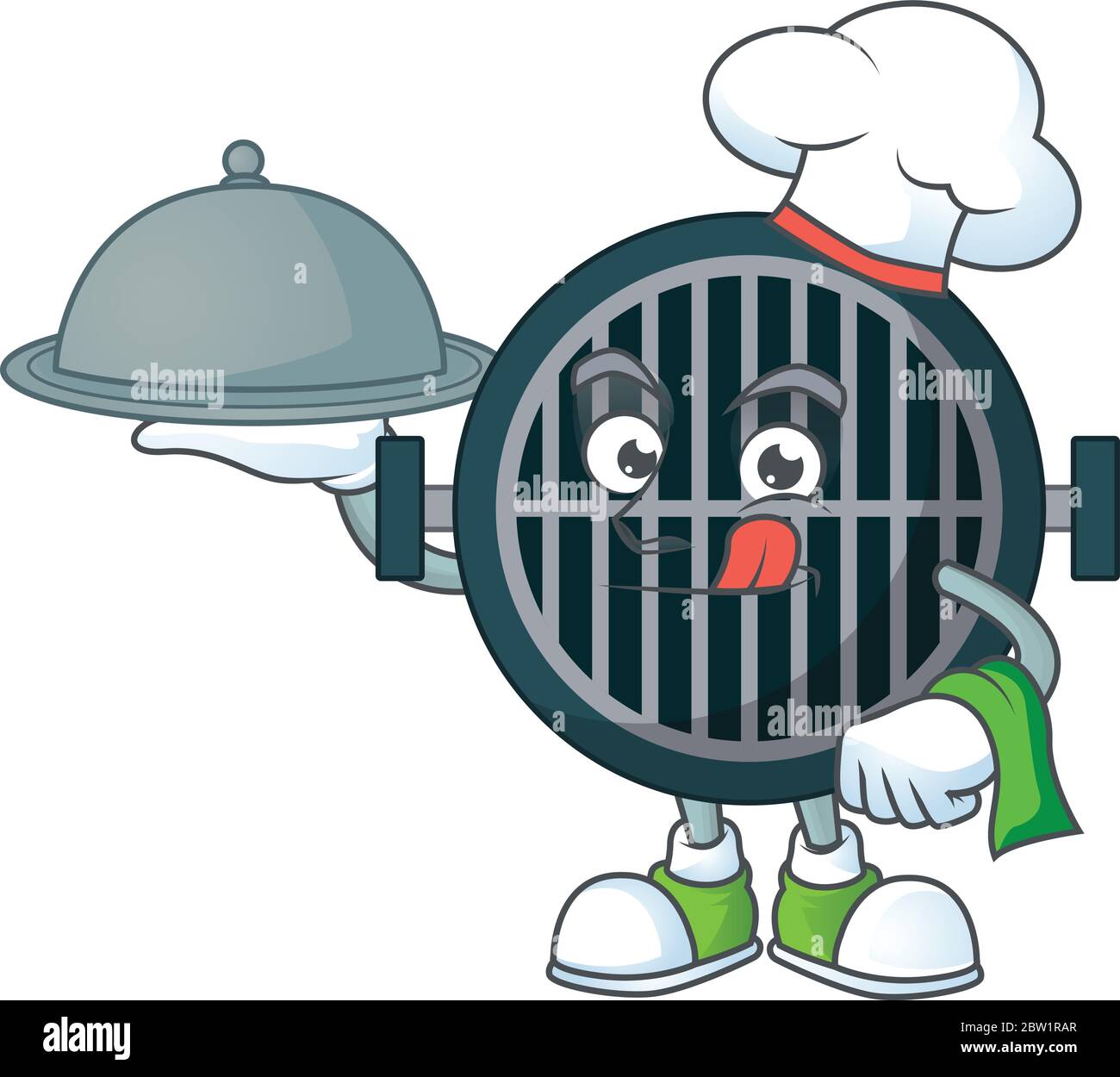 A grill chef cartoon mascot design with hat and tray Stock Vector Image ...