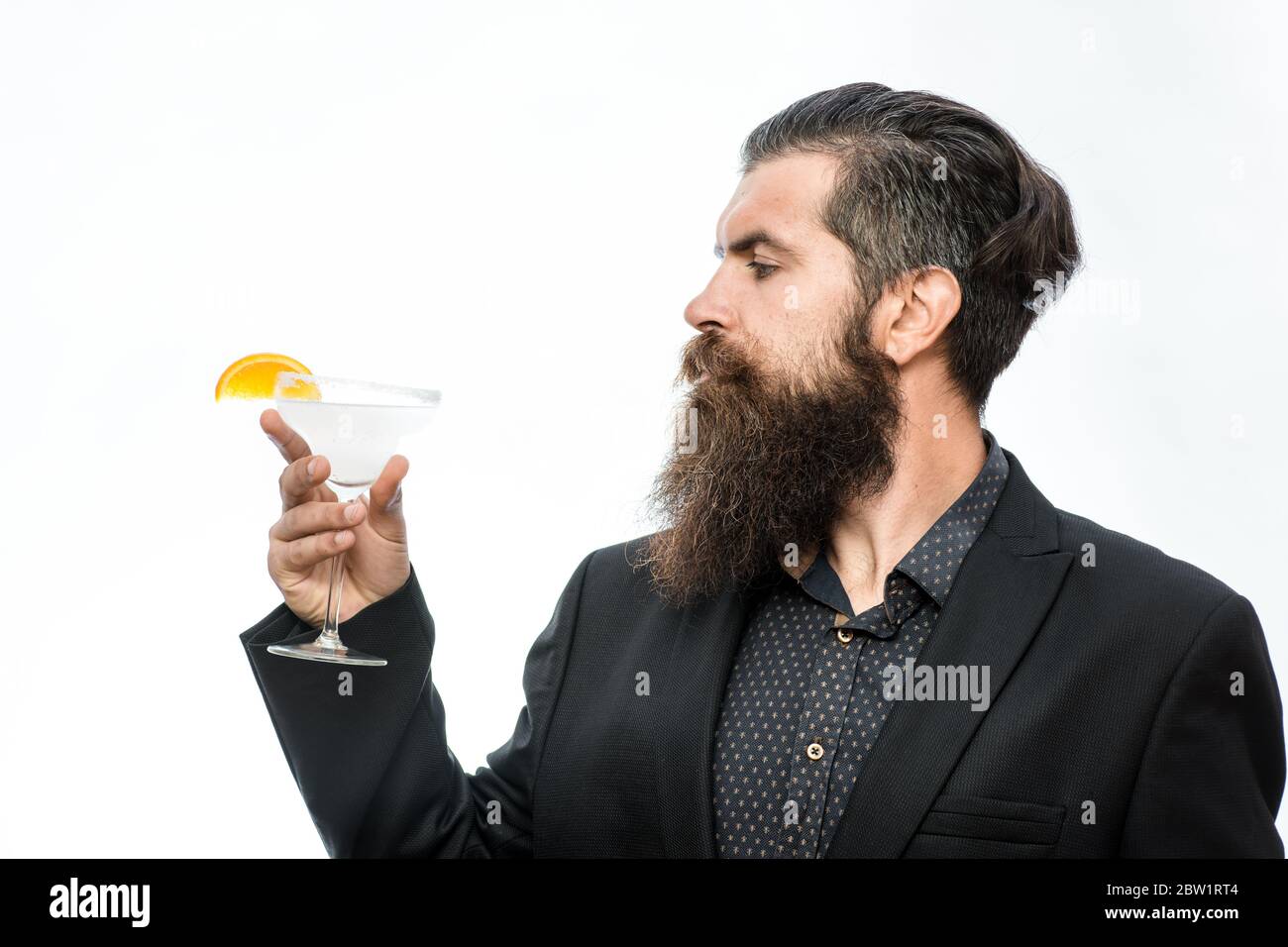 Side view concentrated bartender hi-res stock photography and images ...
