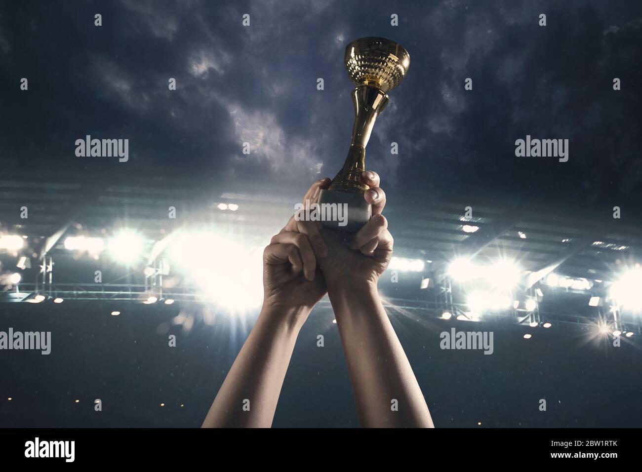 Sport winner trophy hold hi-res stock photography and images - Alamy