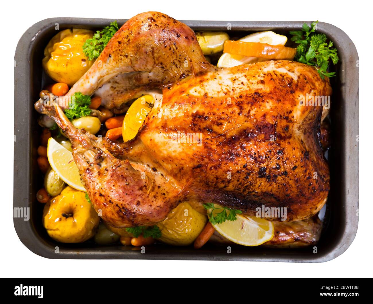 Baked turkey. Isolated over white background Stock Photo - Alamy