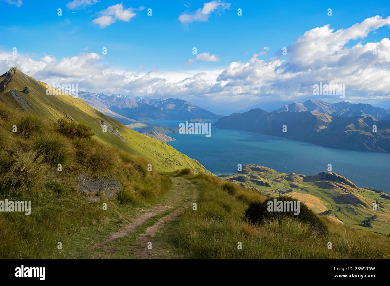 PANORAMIC TOP VIEW LANDSCAPE, BLUE WATER MOUNTAIN AND SKY BACKGROUND ...