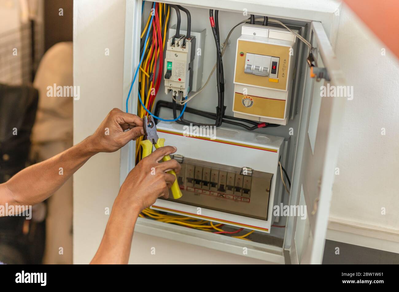 Electrician wiring control box hi-res stock photography and images - Alamy