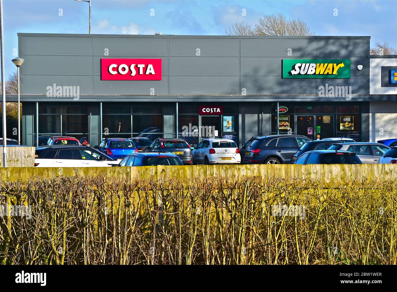 The front of two modern shop units at Parc Plaza on the outskirts of ...