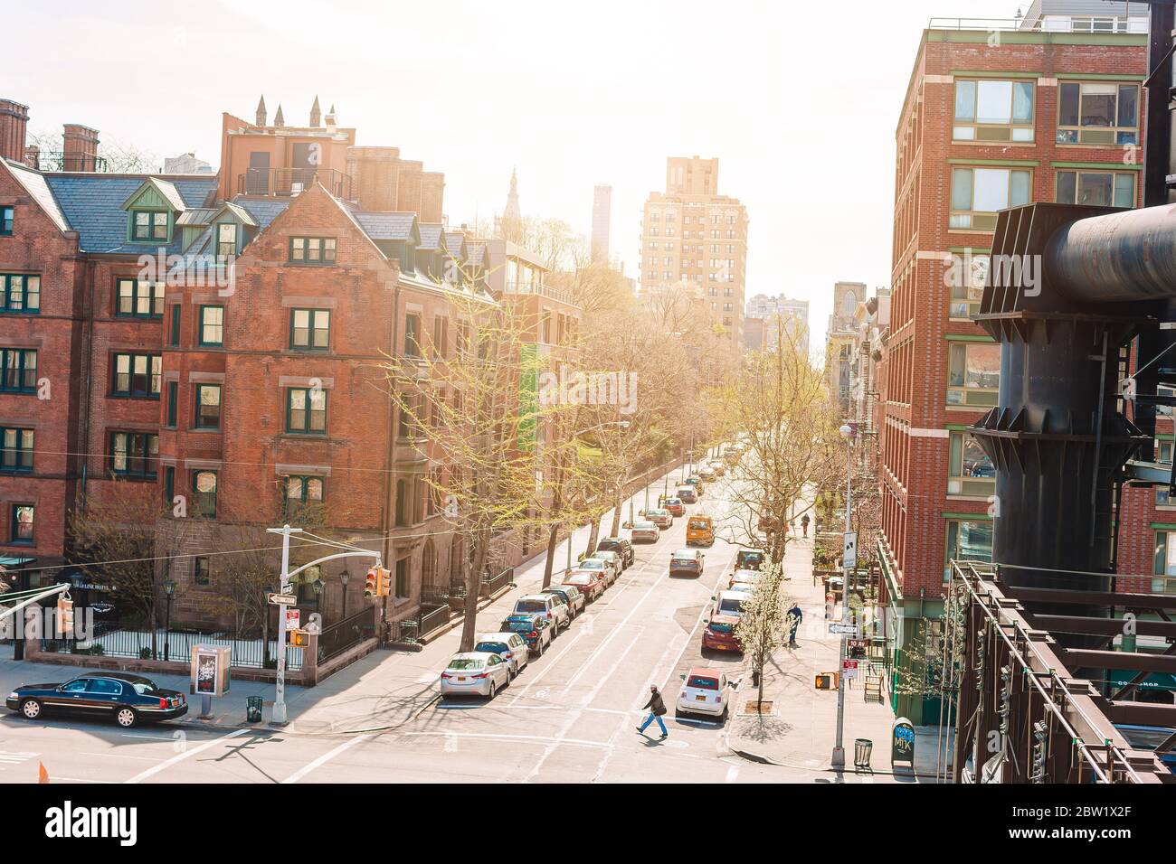 Empty streets in West Village at New York Manhattan, USA Stock Photo ...