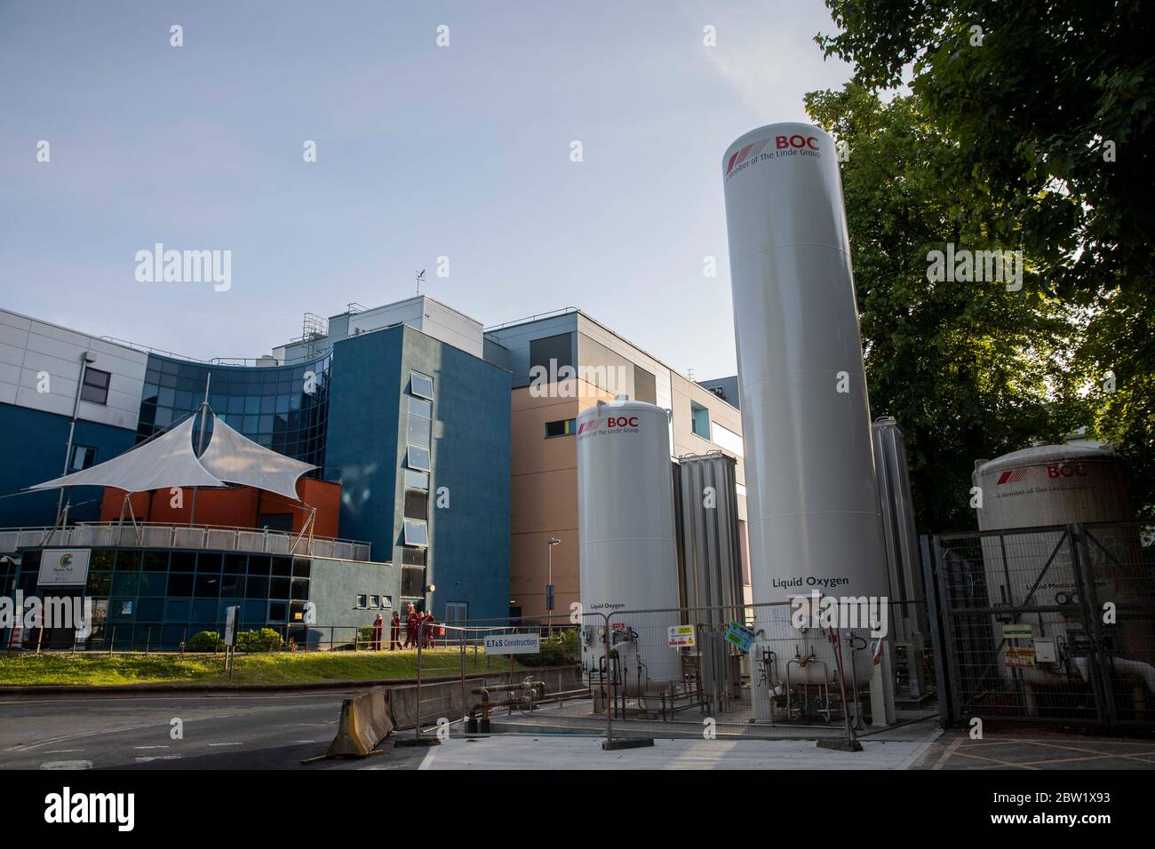 Liquid oxygen cylinders outside Noah's Ark Children's Hospital at ...