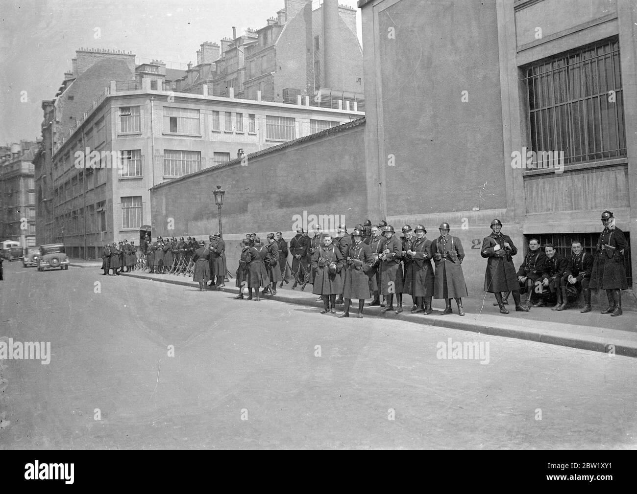 Mobile Guards standby in Paris on May Day. Forces of Mobile Guards and ...