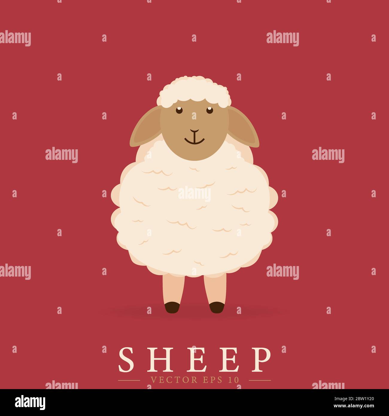 Cute sheep design in cartoon style. Vector drawing Stock Vector Image ...