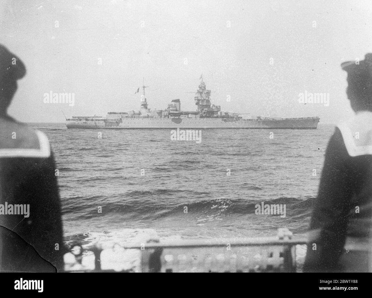 The 26,500 ton French battleship Dunkerque. [She represented France at ...