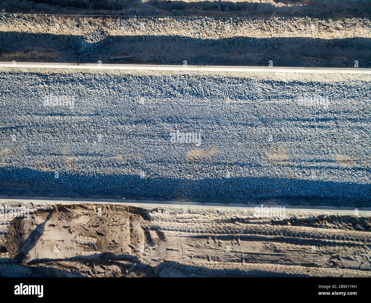 road of small gravel, view from above Stock Photo - Alamy