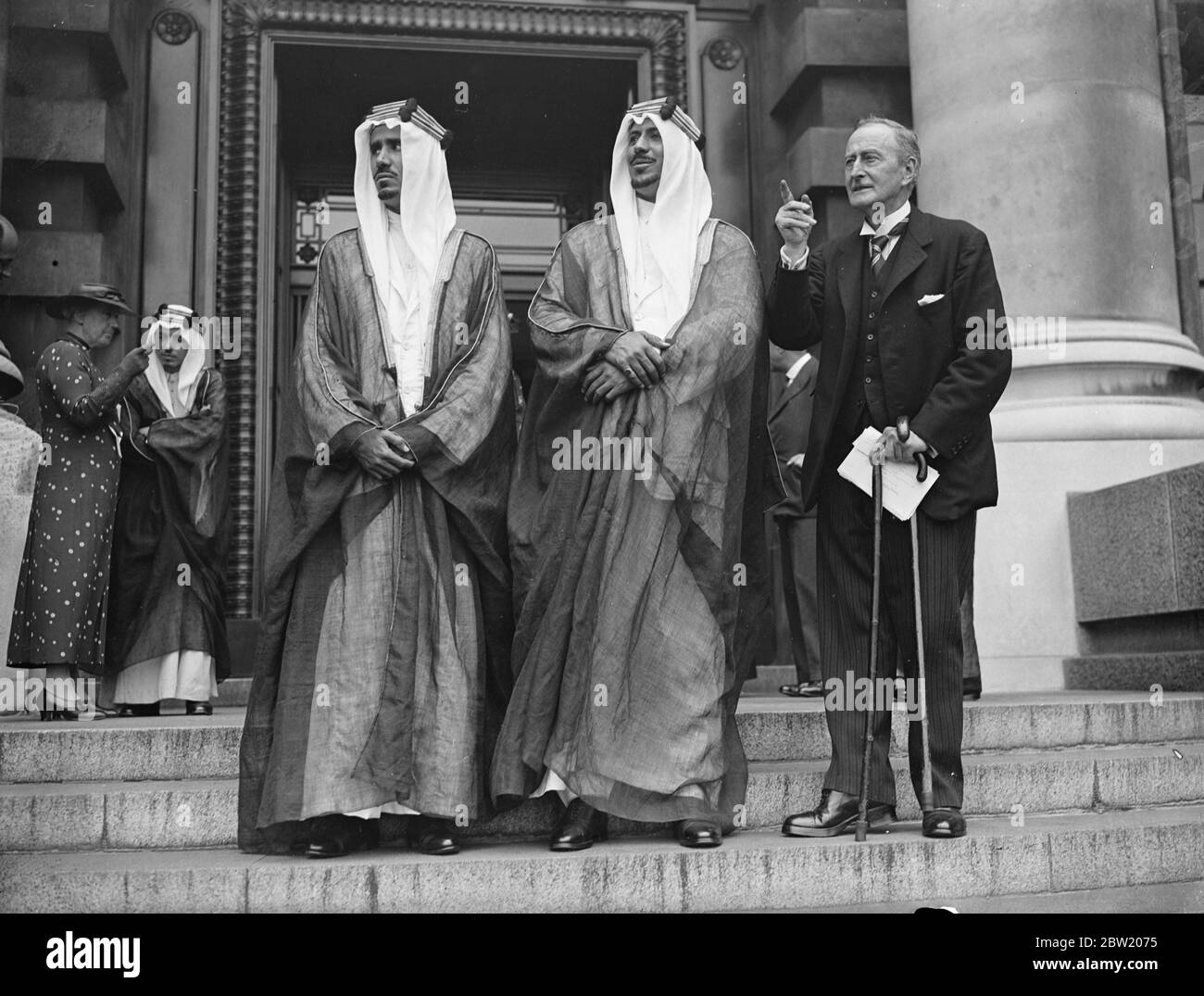 The Amir Saud Crown Prince of Saudi Arabia with majors WW Grantham of ...
