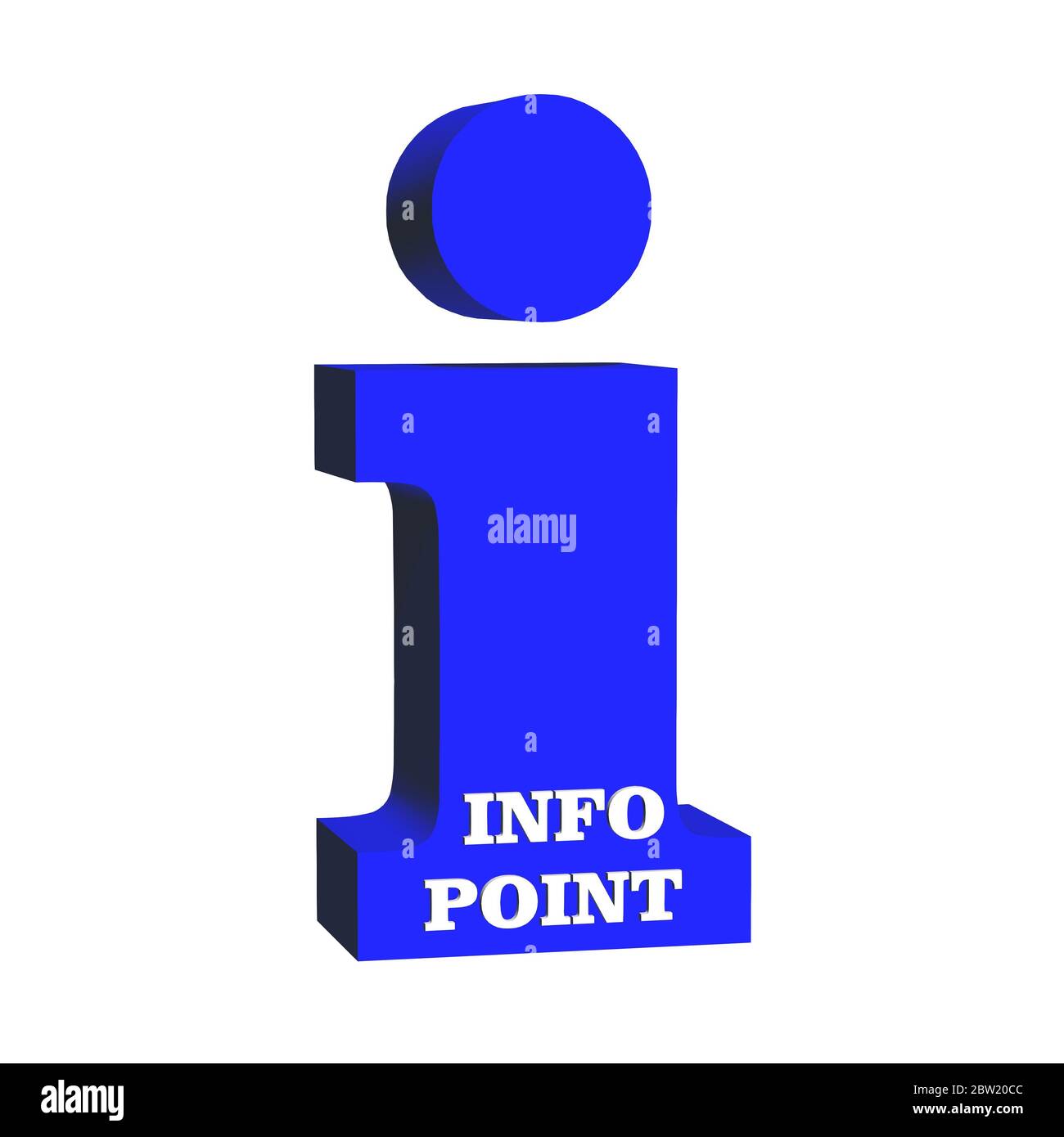 Info point lettering in blue color - shown in a composition of various ...