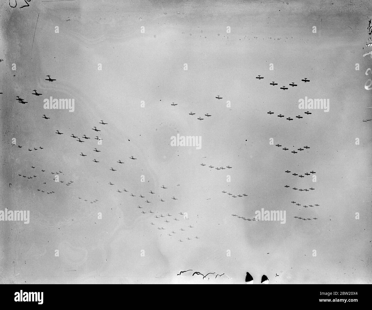 A mass flight of 250 planes in formation passed the King and Queen was ...