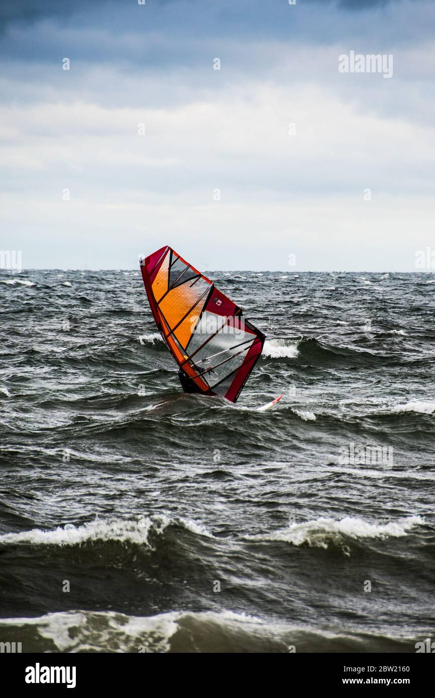 wind surfer in rough seas Stock Photo - Alamy