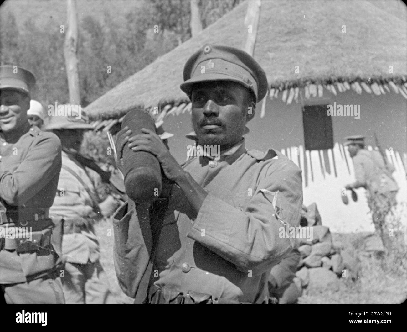 Italian Ethiopian war , 1935 -1936 The bombing of the Ethiopian village ...