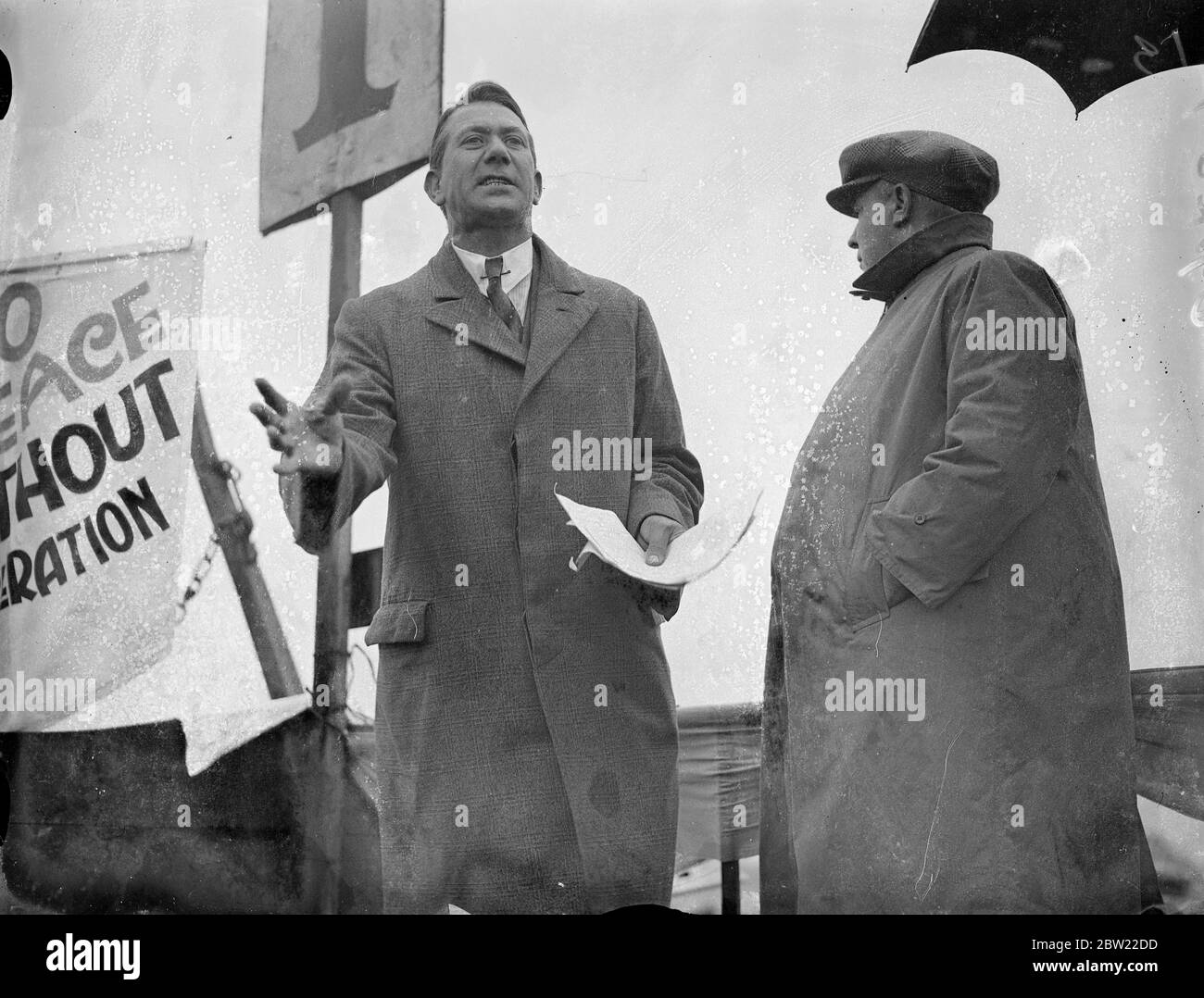 Alfred Barnes. M.P. Speaking in Hyde Park. 19 September 1937.[?] Stock ...