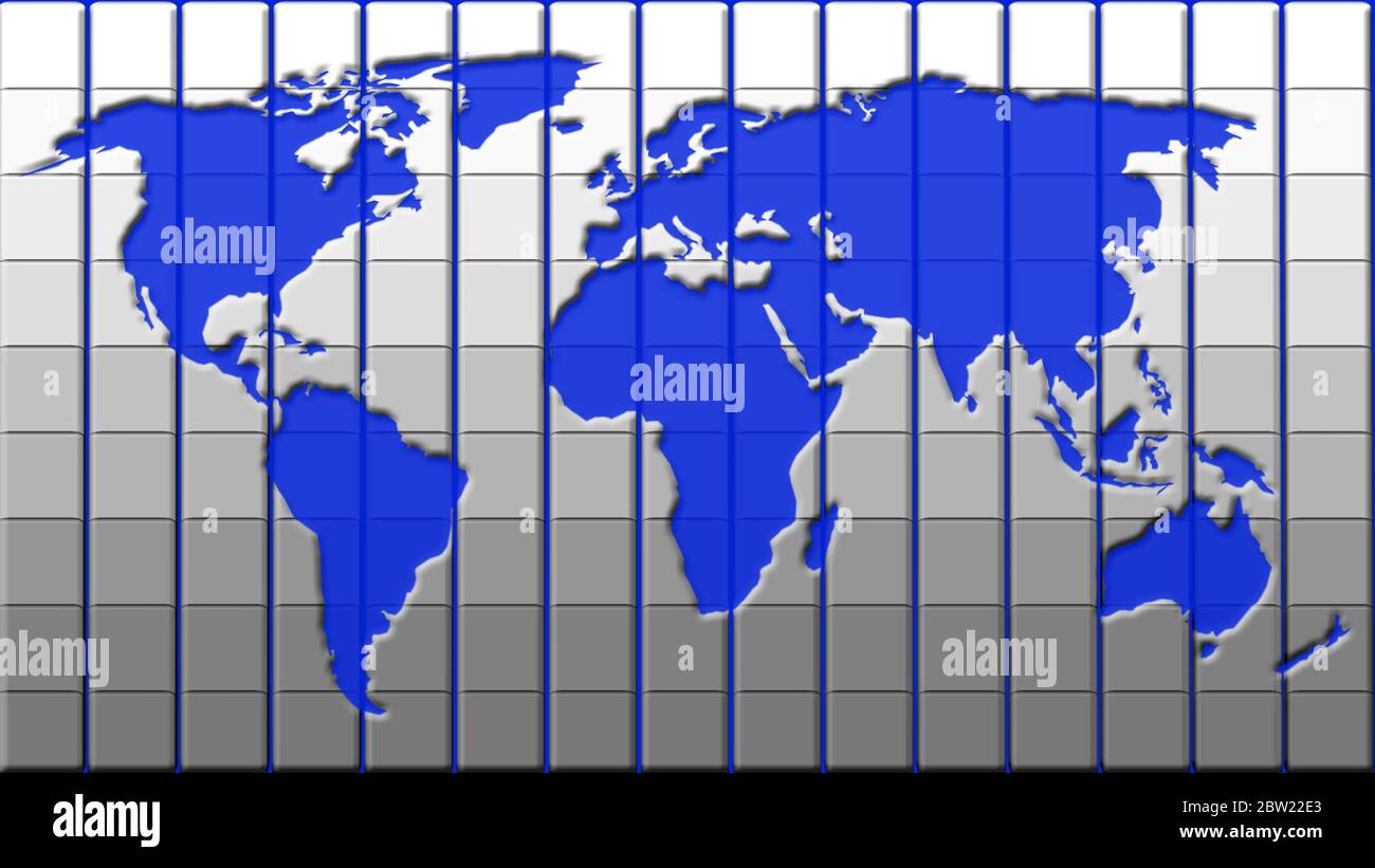 World map - illustrated 3D background - map template for web page ...