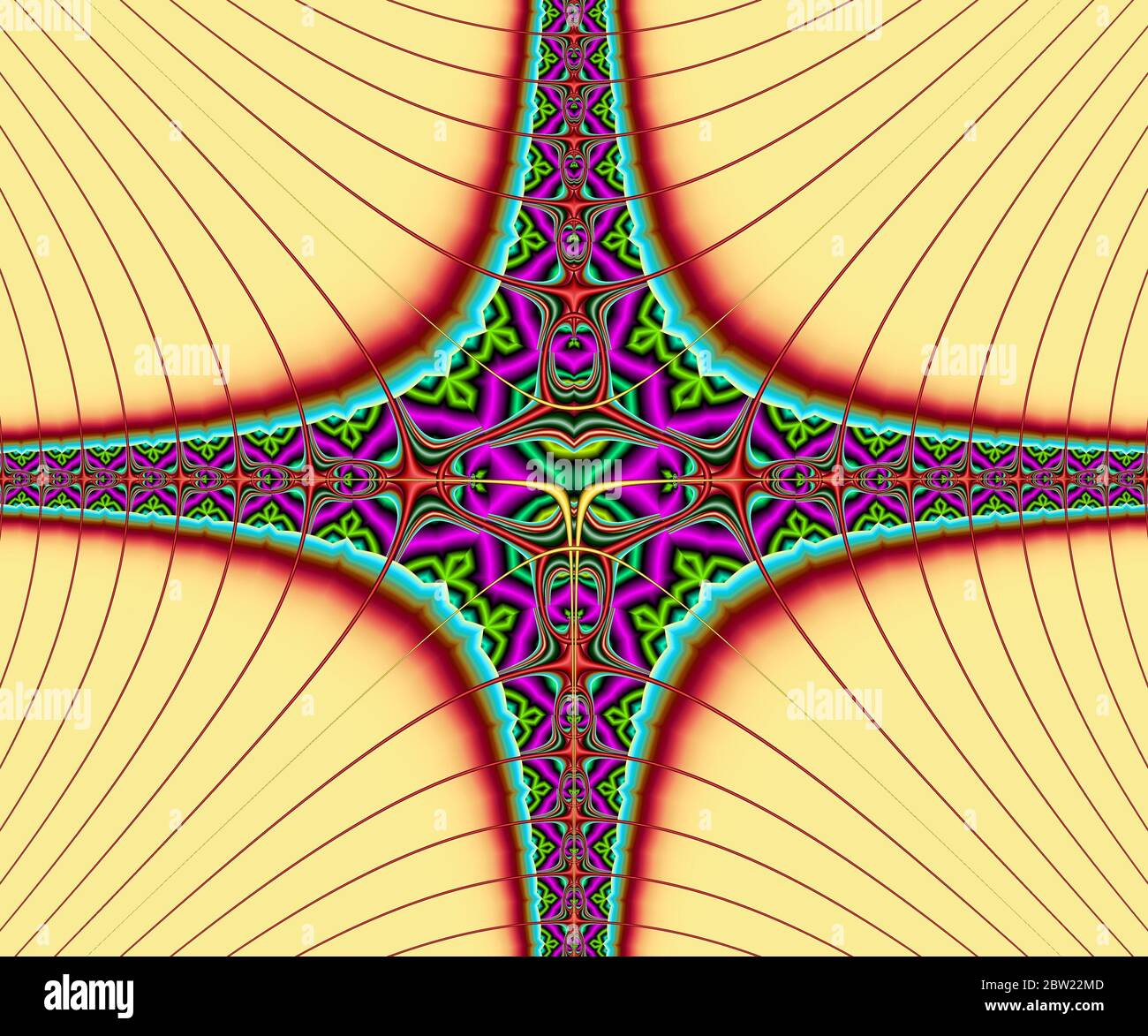 Computer generated colorful fractal artwork for creative design and ...