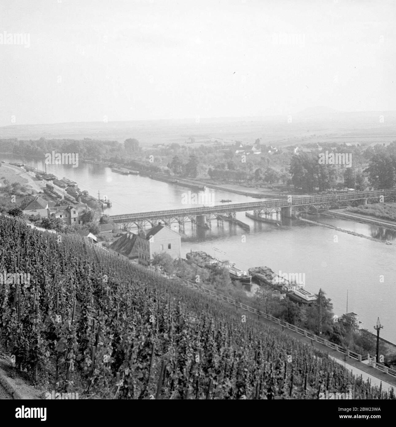 One of the new bridges over the River Alba Melnic, Czechoslovakia [no ...