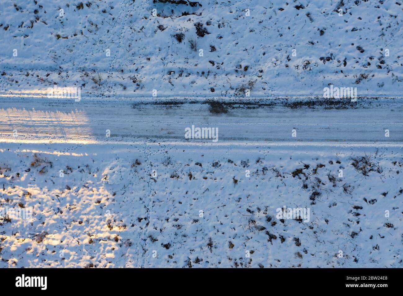 road of small gravel, view from above Stock Photo - Alamy