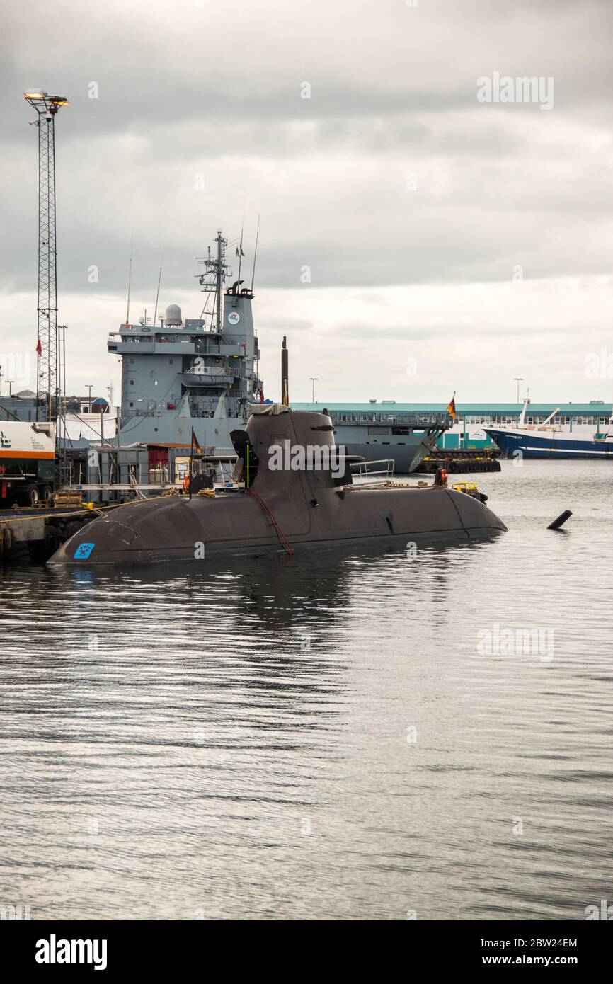 submarine and coast guard in port Stock Photo - Alamy