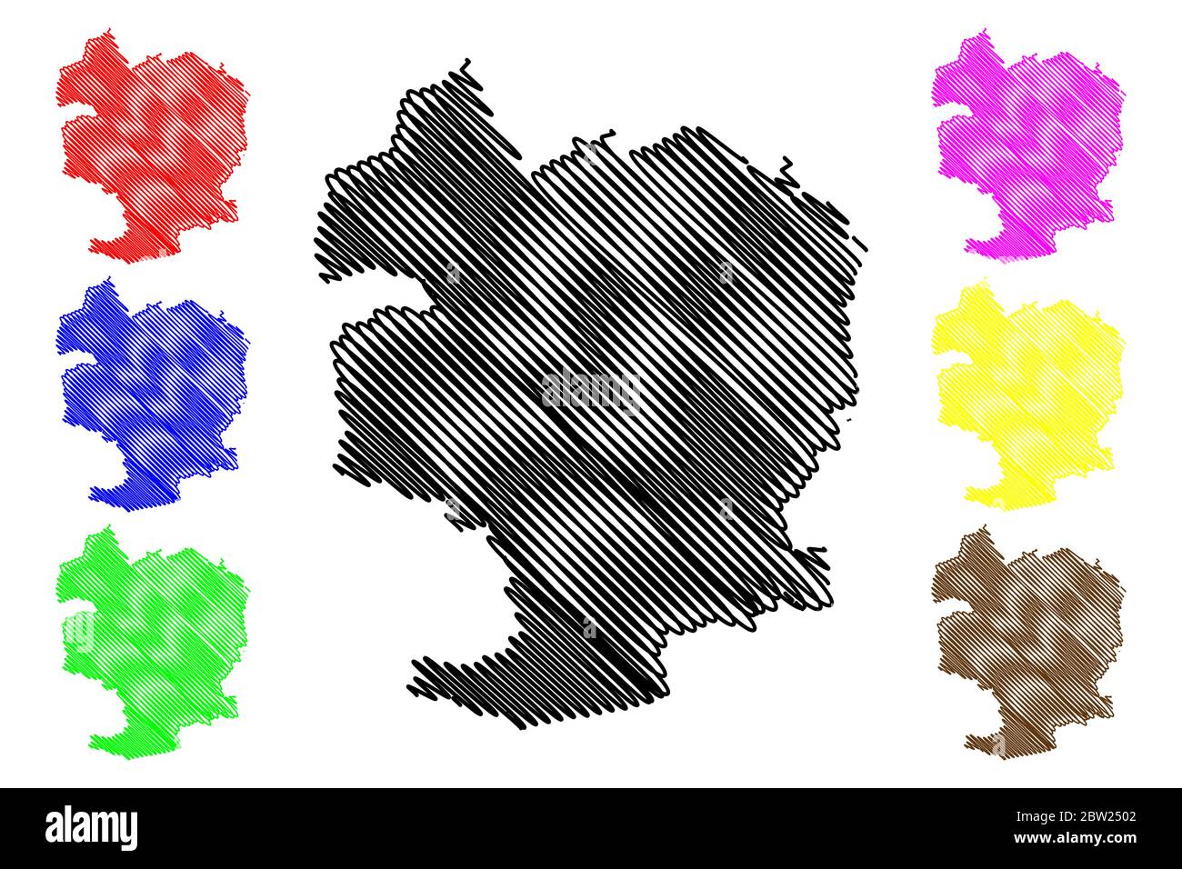 Jena City (Federal Republic of Germany, Thuringia) map vector ...