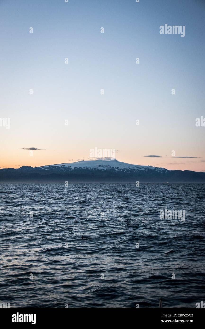 volcano with snow on iceland Stock Photo - Alamy