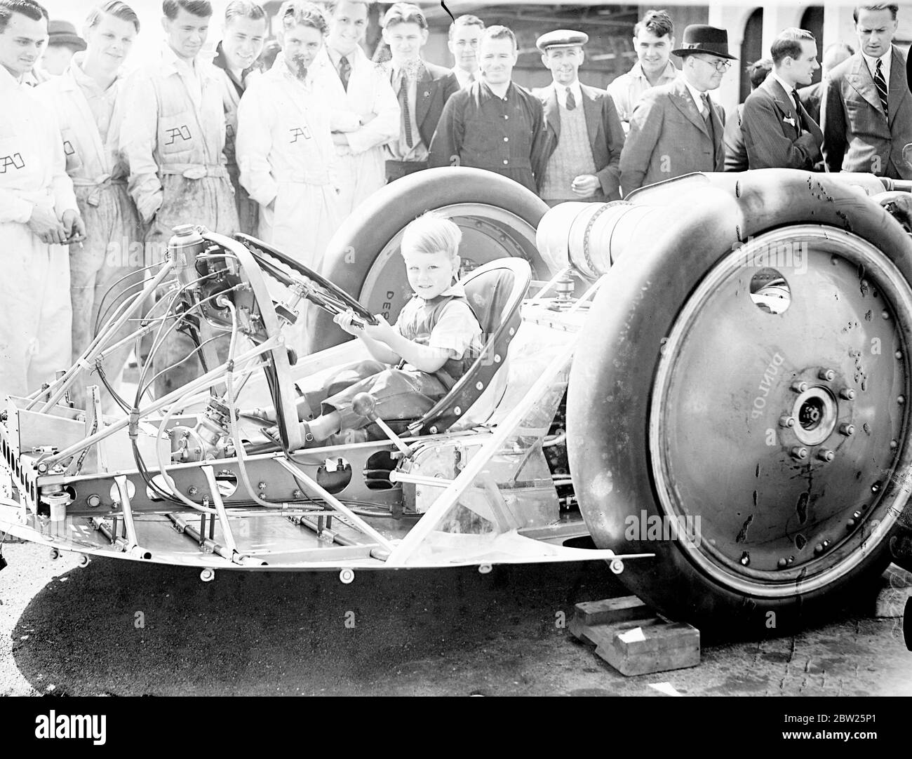 Cobb's new car on view at Brooklands before going to America. The ...