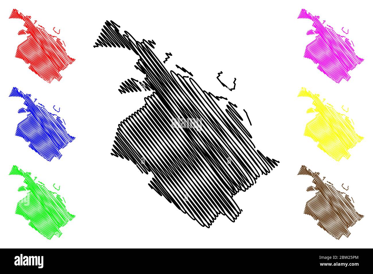 Cherkasy City (Ukraine) map vector illustration, scribble sketch City ...