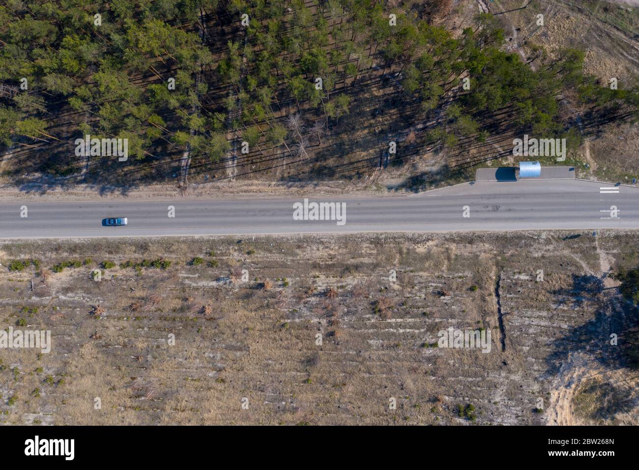 asphalt road, view from above Stock Photo - Alamy
