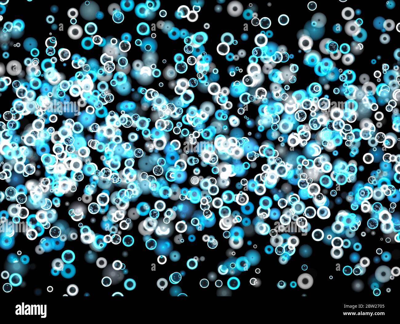 Decorative background of blue glass spheres, with depth of field and ...