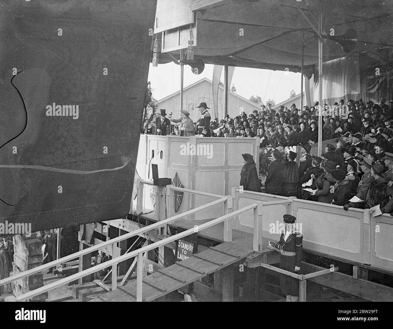 Duchess of Gloucester launches new cruiser 'HMS Gloucester (62). The ...