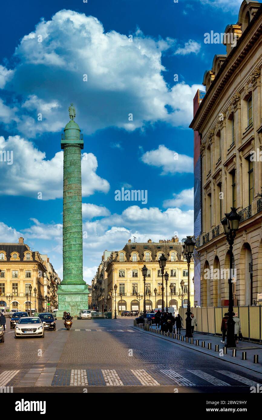 Vendome column, Place Vendome, Paris 1er arr, France Stock Photo - Alamy