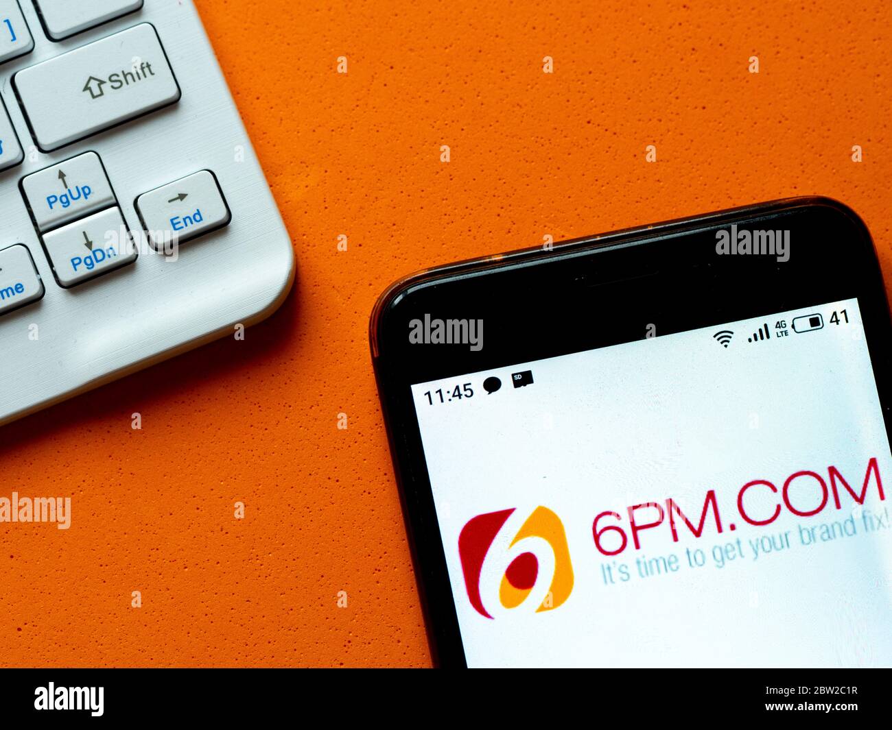 In this photo illustration e-commerce 6pm logo is seen displayed on a ...