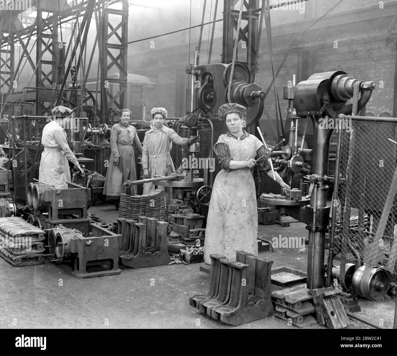 Women mechanics at the Ealing Common Underground Workshops. General ...