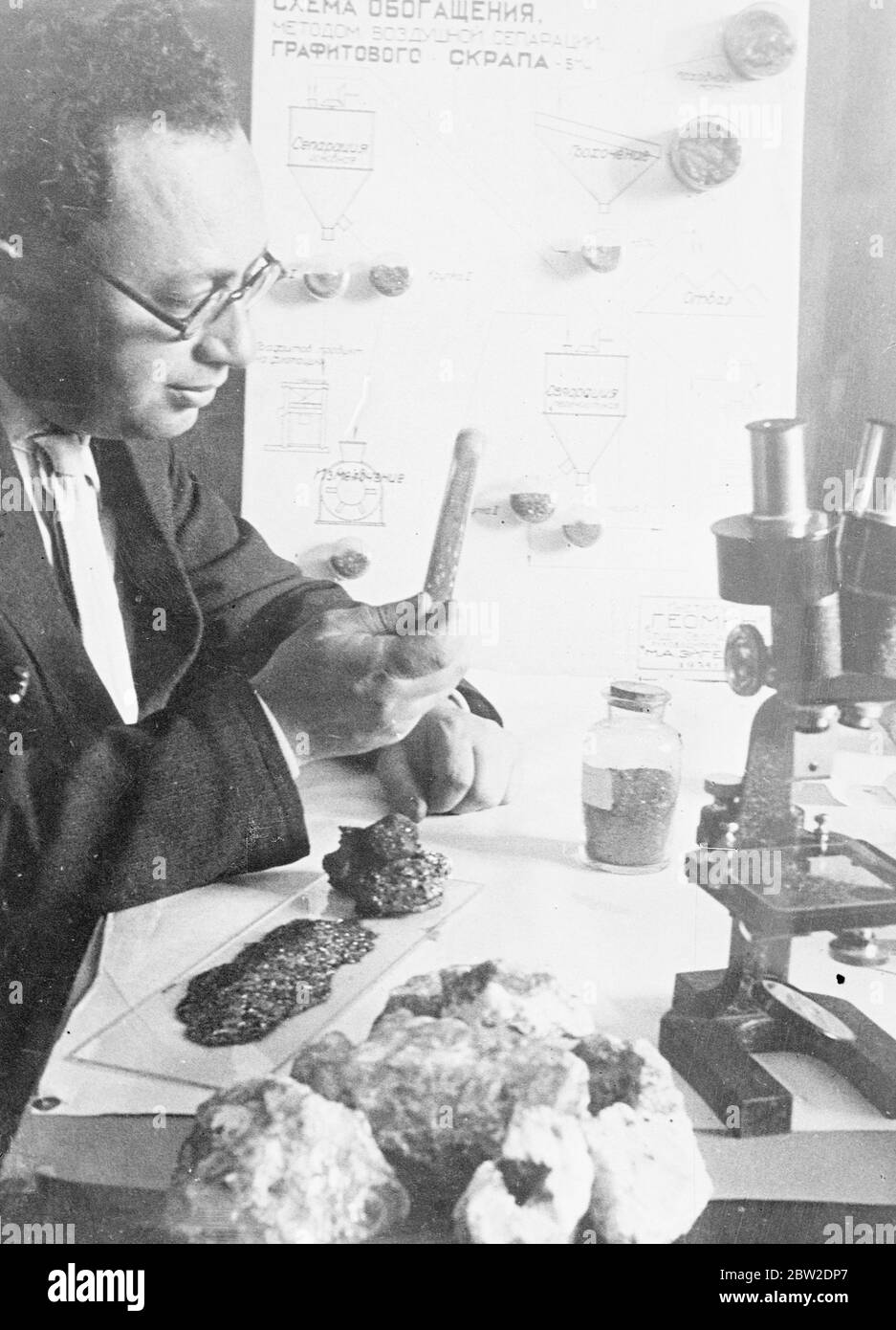 Soviet extracts graphite from blast furnace waste. Several thousand ...