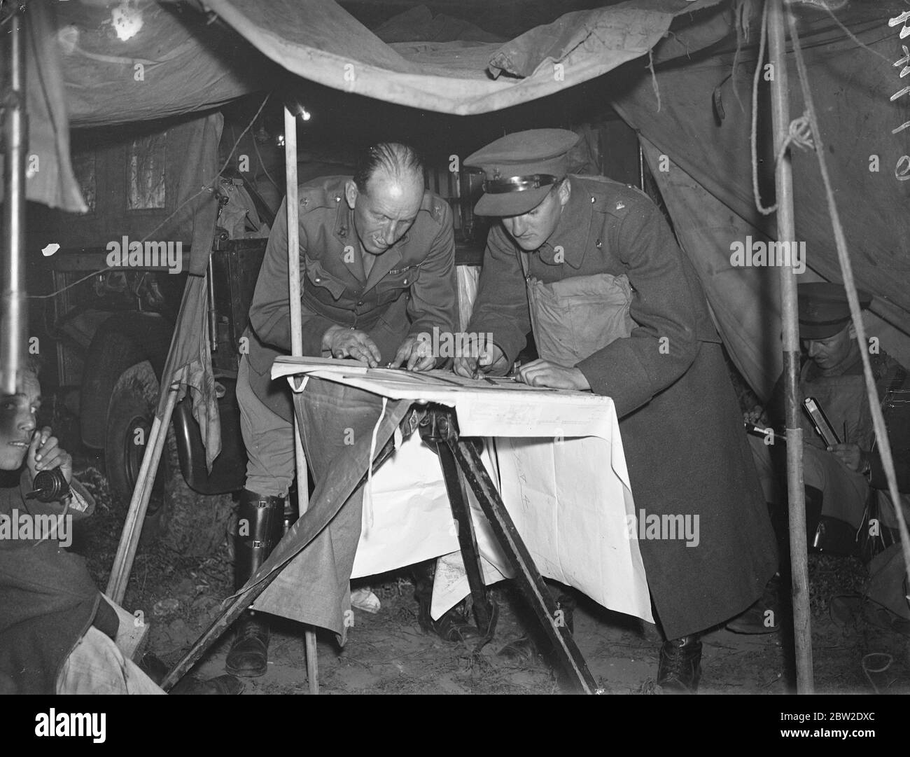 Major A. Hall (left) and lieutenant J. M. Walsh of the 44th Field ...