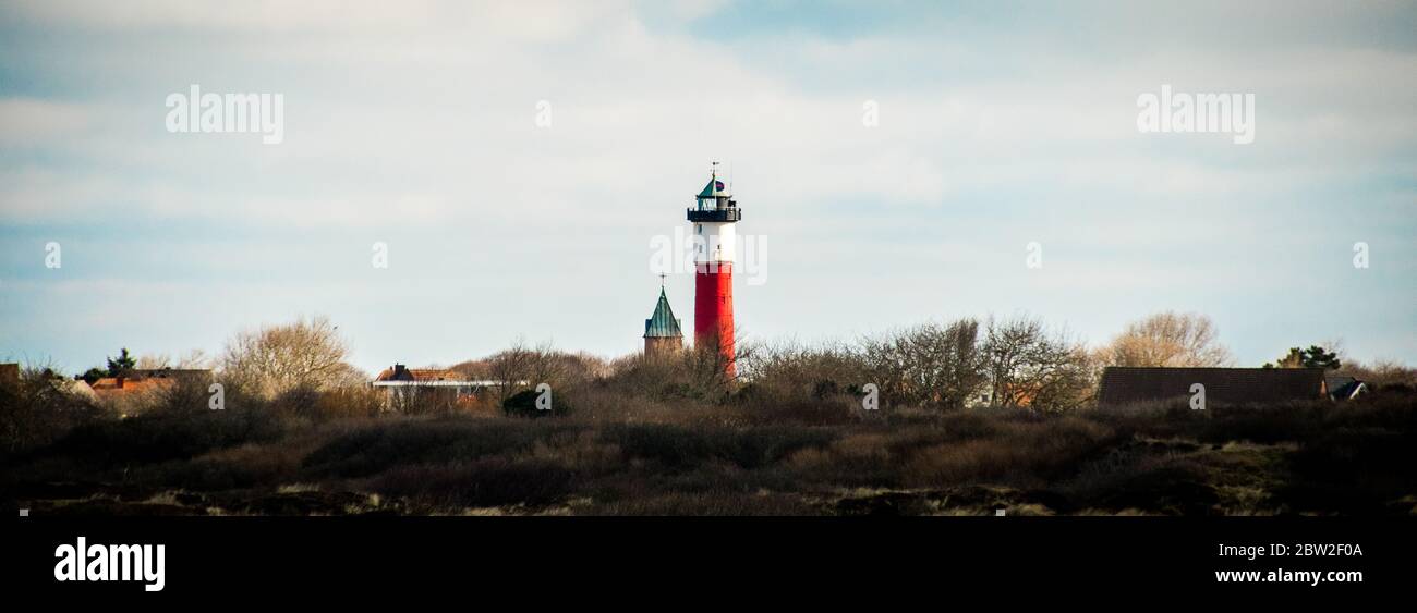 red lighthouse on wangerooge island Stock Photo - Alamy