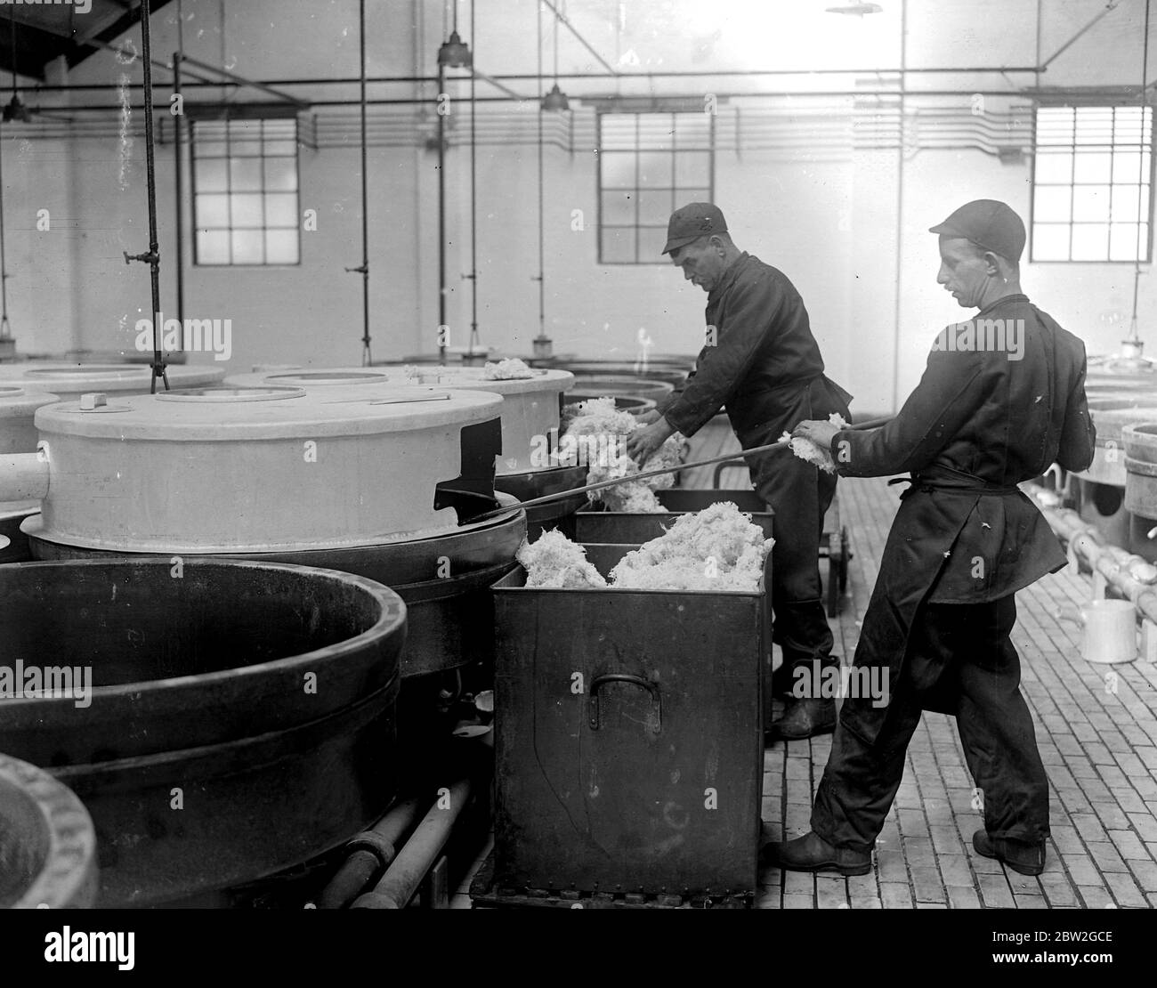 Royal Navy Cordite Factory at Holton Heath. Nitrating gun cotton, the ...