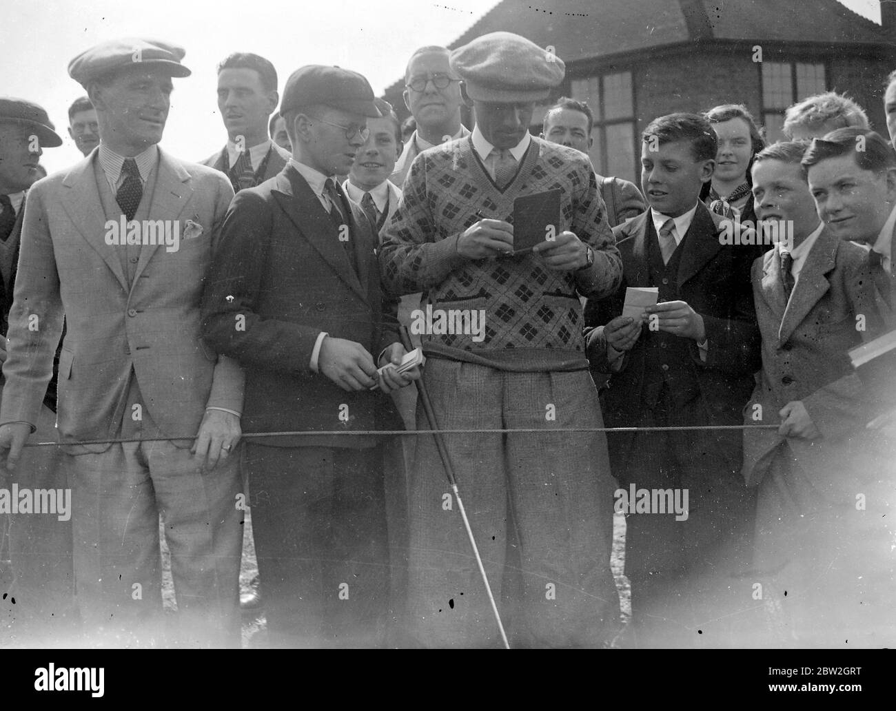 Australian Cricketer, Donald Bradman, at Golf signing autographs. 1934 ...