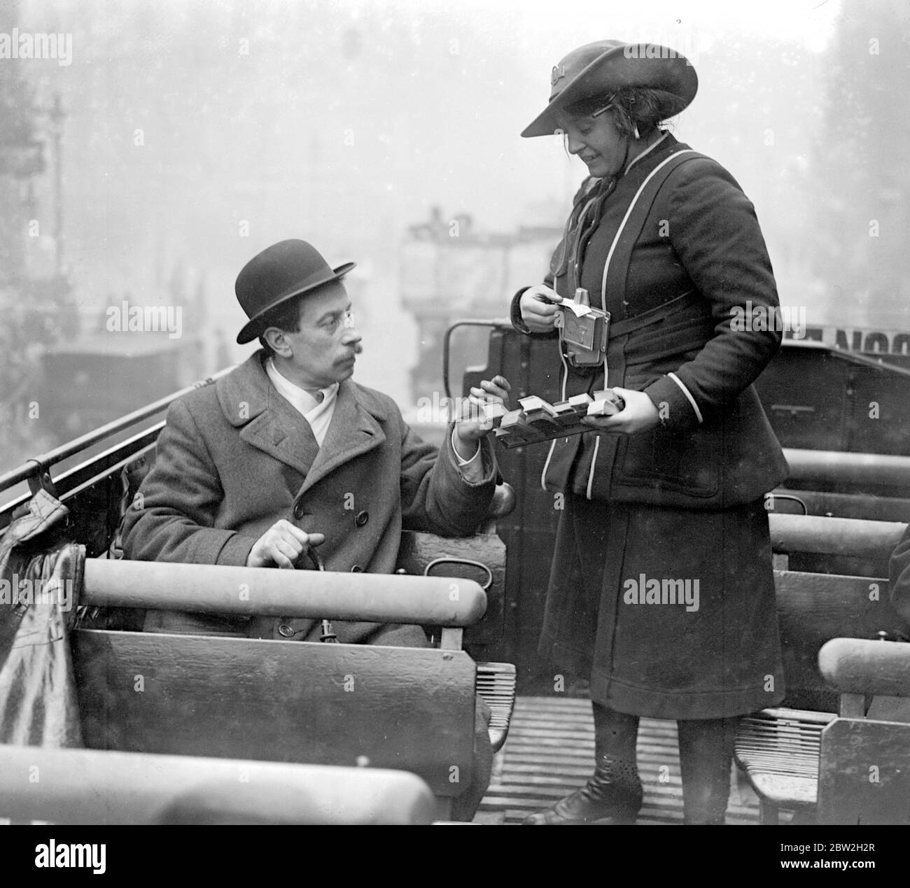 Bus Conductor Black and White Stock Photos & Images - Alamy