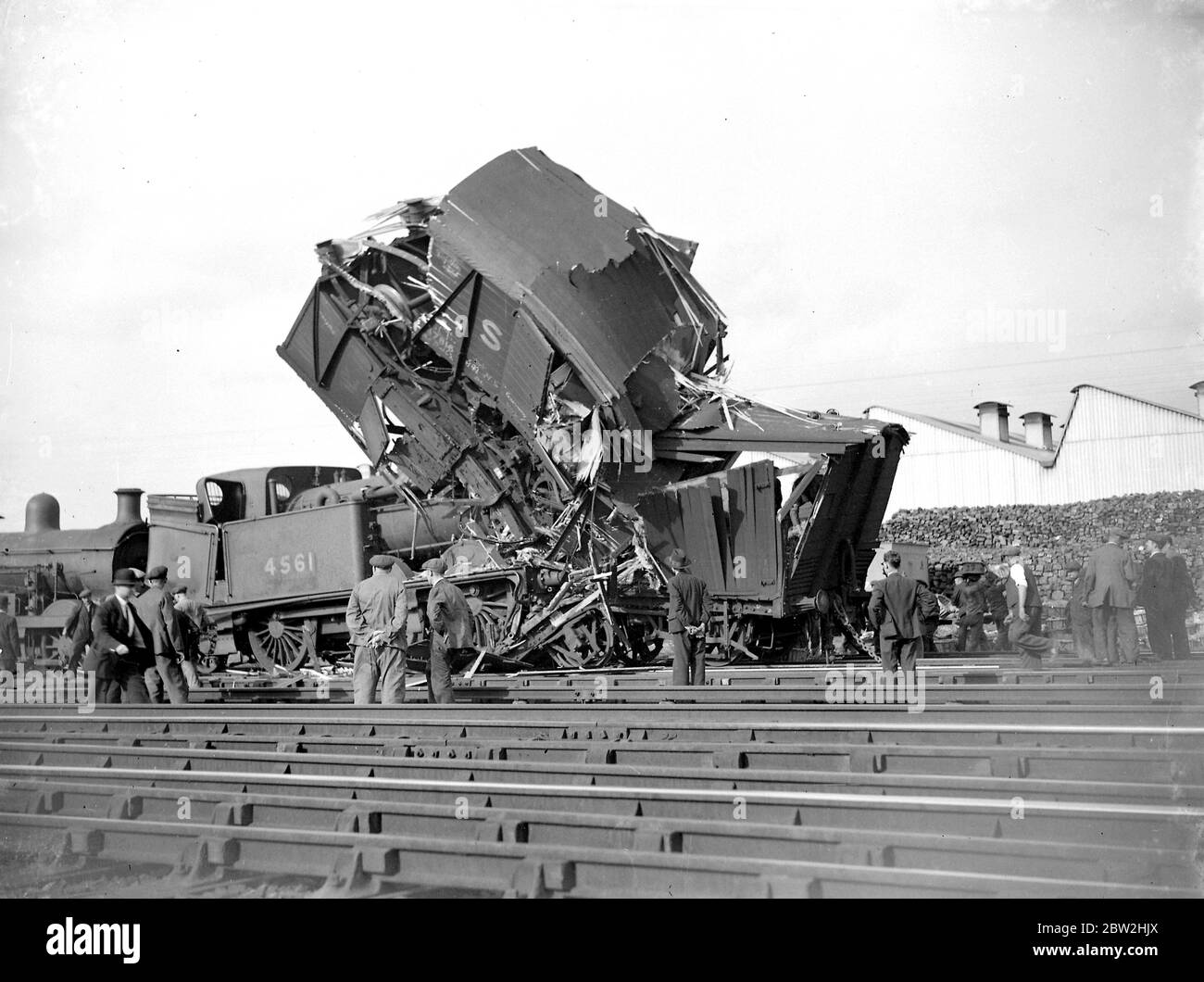 Train cash at Hither Green. 1934 Stock Photo - Alamy