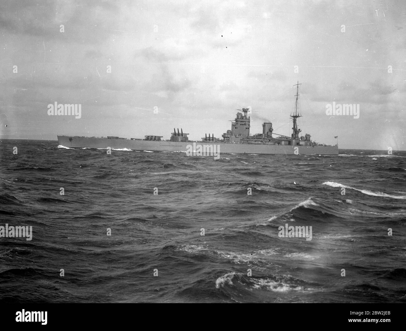 The Atlantic Fleet at Moray Firth. H.M.S Rodney 1928 Stock Photo - Alamy